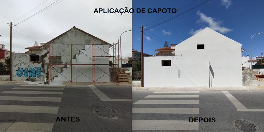 Foto: Aplicação de Capoto em Morada (casa) com Acabamento em Massa ...