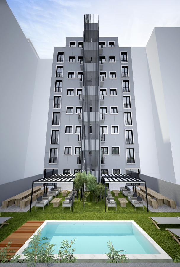 Foto: Imagem 3D - Fachada Posterior / Logradouro de Márcio De Campos ...